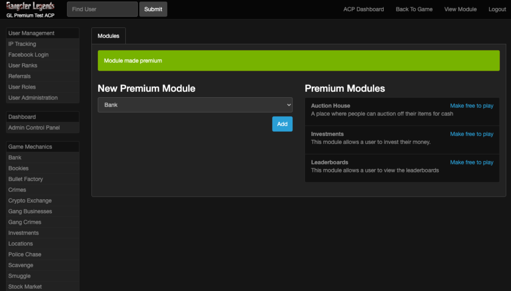 Premium Modules - Gangster Legends V2