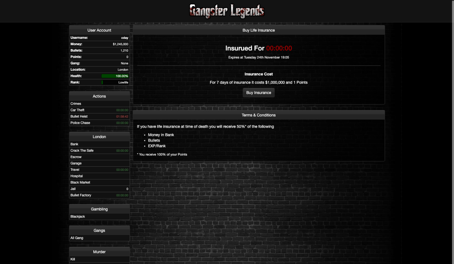 Life Insurance - Gangster Legends V2