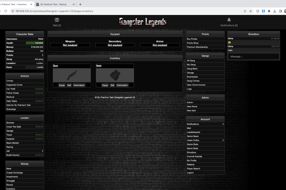 Store - Gangster Legends V2