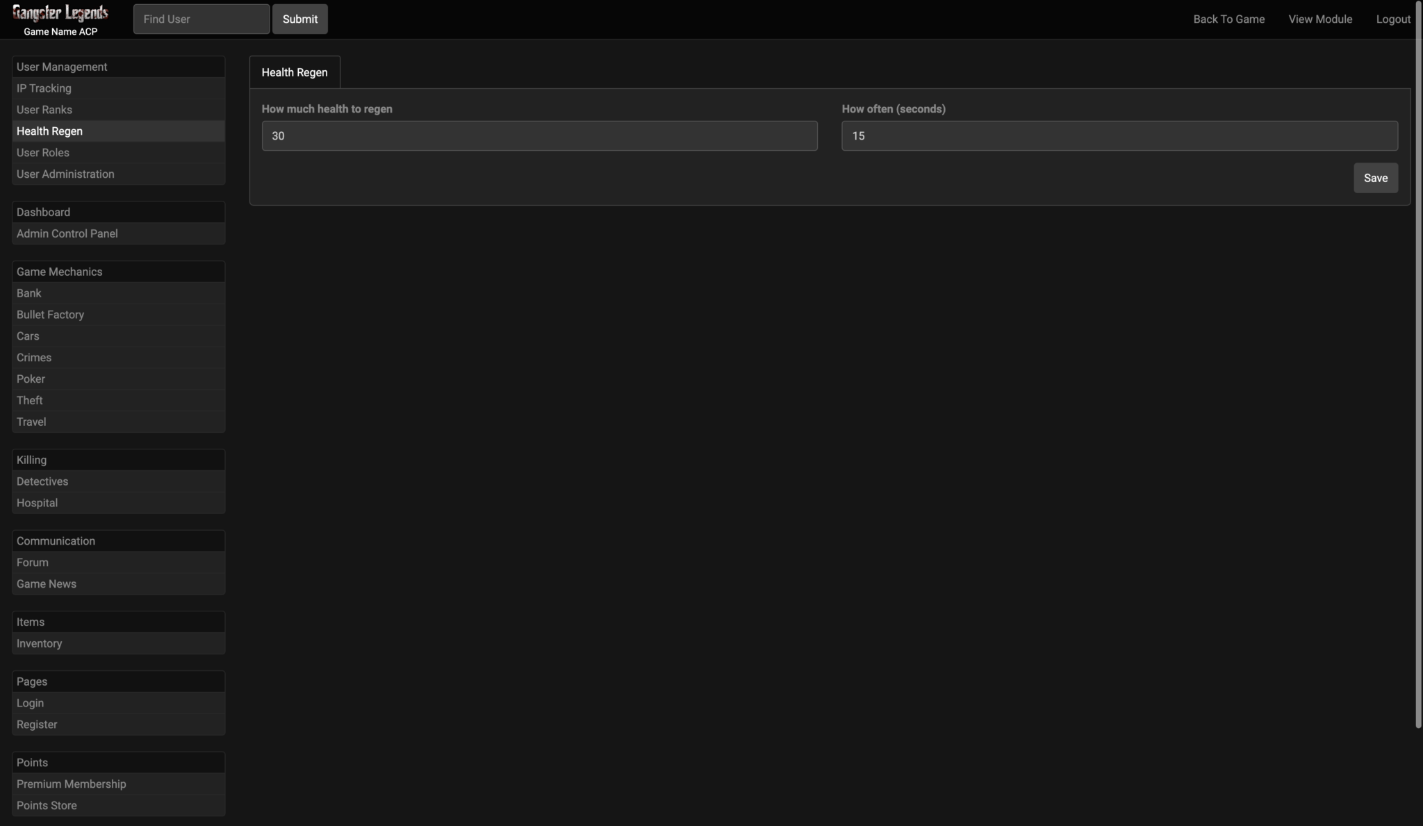 Health Regen - Gangster Legends V2